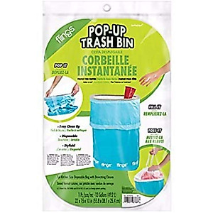 Amscan Flings Pop-Up Trash Bin- 13 Gallons | Caribbean Blue | 1 Pc.