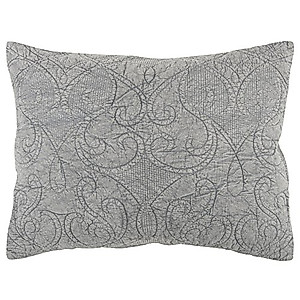 Rizzy Home | BQ4566 | Polyester King Sham | 20"x36" Gray/Black/Nuetral Solid