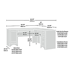Sauder Harbor View Computer Desk, Salt Oak finish