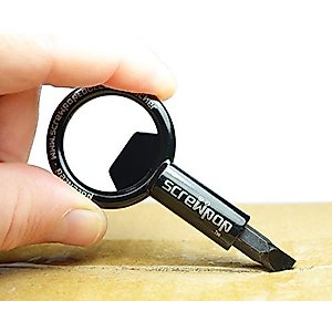Screwpop Screwdriver Compact Bit Holder Keychain | Carabiner Multi-Tool Bottle Opener with New Secure and Stronger Magnet (Includes Removable Double-Sided Bit)