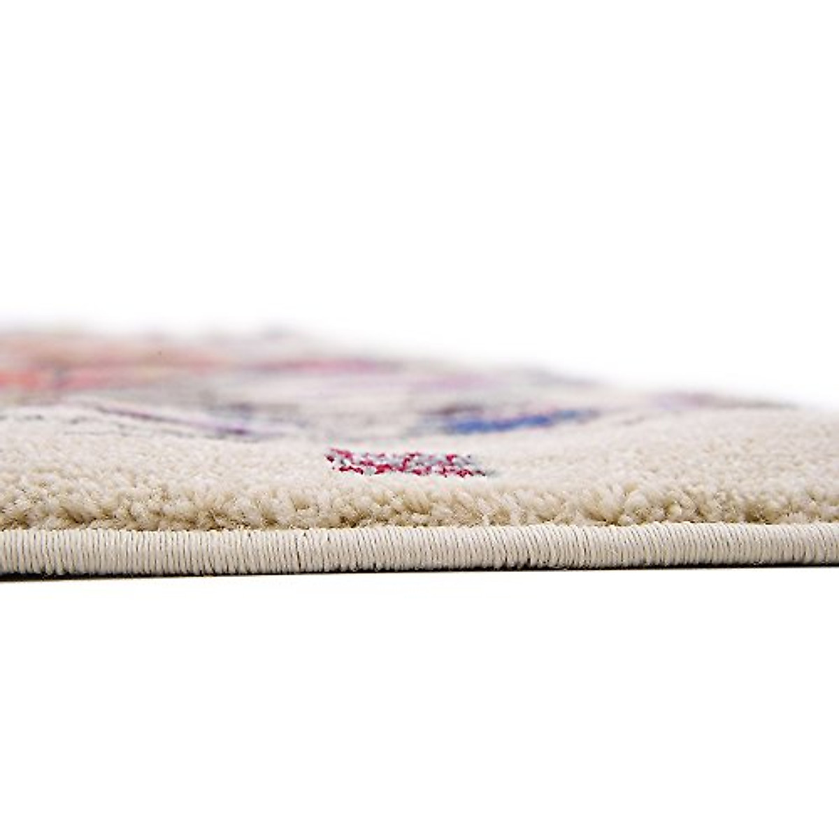 Unique Loom Estrella Collection Abstract, Bright Colors, Distressed, Modern Area Rug, 8 ft x 11 ft, Multi/Beige