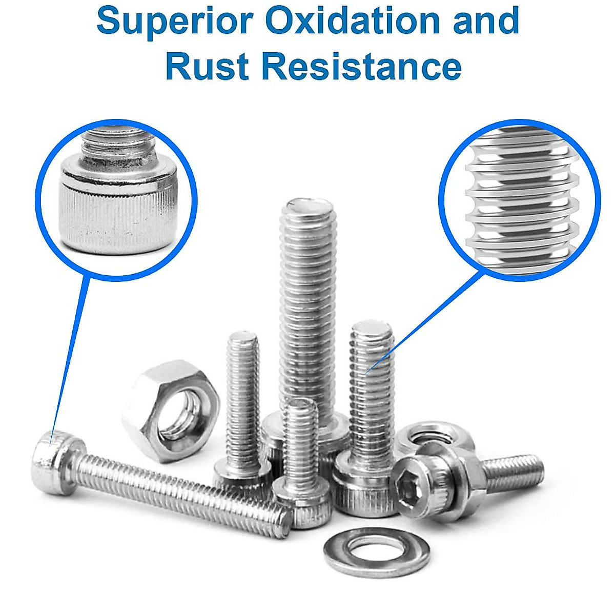 MMOBIEL Stainless Steel Screws Nuts 1080 Pcs - M2 M3 M4 - Hex Socket Assortment Kit - Head Cap Screws Nuts and Washers - Precise Metric Screws - Incl. Wrenches