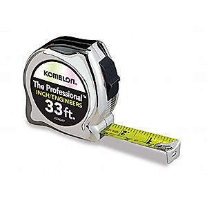 Komelon 433IEHV 6 Pack 33ft. x 1in. The Professional Tape Measure, Chrome