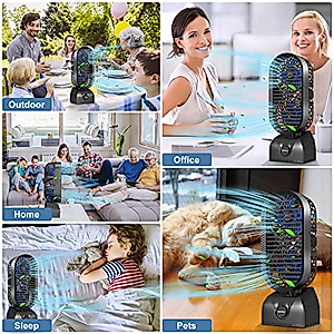 ACEDIS Tower Fan Oscillating Fan, 11'' Portable Small Desk Fan with Stepless Speed, 120° Oscillation, Battery Table Fan, 10000 mAh Rechargeable USB Oscillating Fan for Bedroom, Office and Outdoor