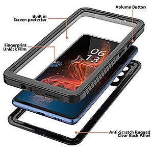 ANTSHARE for Samsung Galaxy S20 FE 5G Case Waterproof, Built in Screen Protector 360° Full Body Heavy Duty Protective Shockproof IP68 Underwater Case for Samsung Galaxy S20 FE 5G 6.5inch Black/Clear