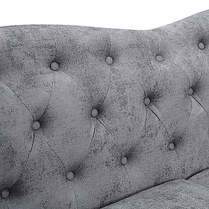 Modern Loveseat Couch Sofa,Classic Traditional Chesterfield Upholstered Accent 3 Seaters Large Sofá Love Seats Futon Couches Furniture with Nailhead Scrolled Arms&Pillows for Small Space/Living Room