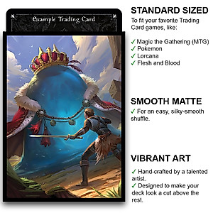 Fantasy North - Grobulus - The Slime King - 100 Smooth Matte TCG Trading Card Sleeves - Fits Magic MTG Commander Pokemon and Other Card Games - Playing Card Sleeves
