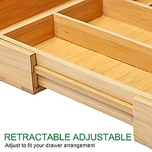 LUIGI HOUSE Extendable In-Drawer Bamboo Utensil Organizer
