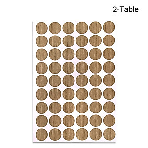 uxcell Screw Hole Covers Stickers Textured Plastic Self Adhesive Stickers for Wood Furniture Cabinet Shelve Plate 21mm Dia 108pcs in 2Sheet Maple