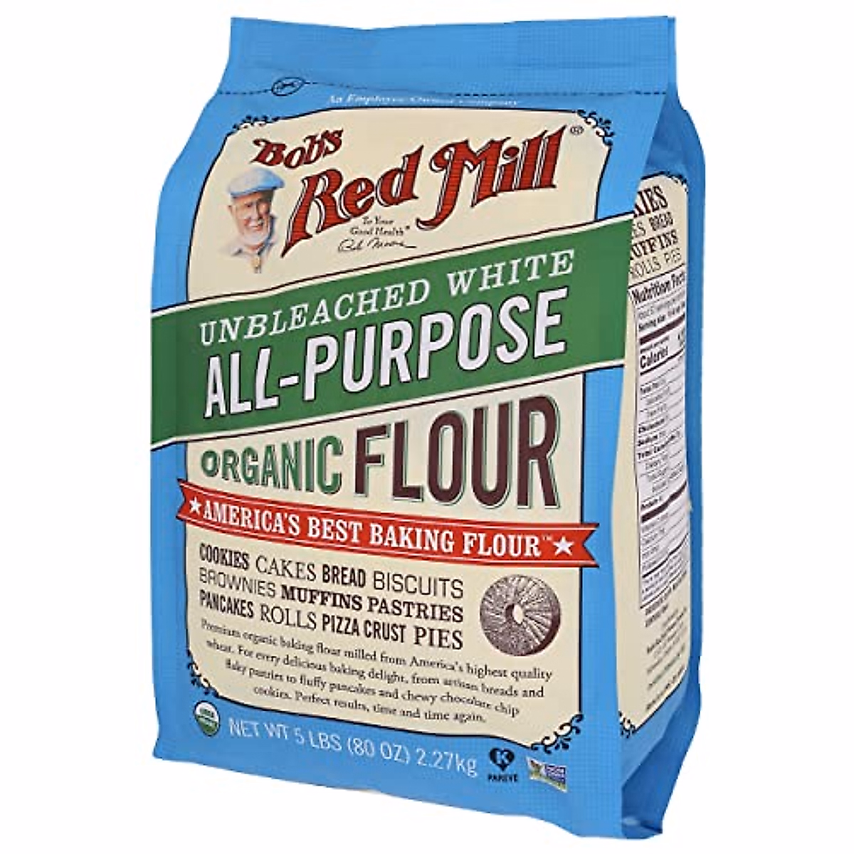 Bob's Red Mill Organic Unbleached White Flour, 5 Pounds