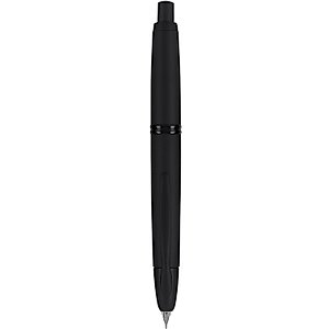 PILOT Vanishing Point Collection Refillable & Retractable Fountain Pen, Matte Black Barrel, Blue Ink, Fine Nib (60580)