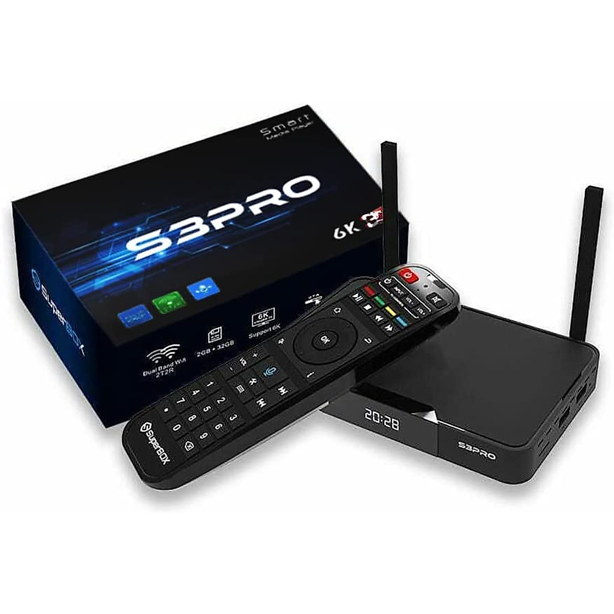 New 2023 S3 PRO Android 9 Smart TV Box 6k Ultra HD Built-in Voice Control System 32GB Storage