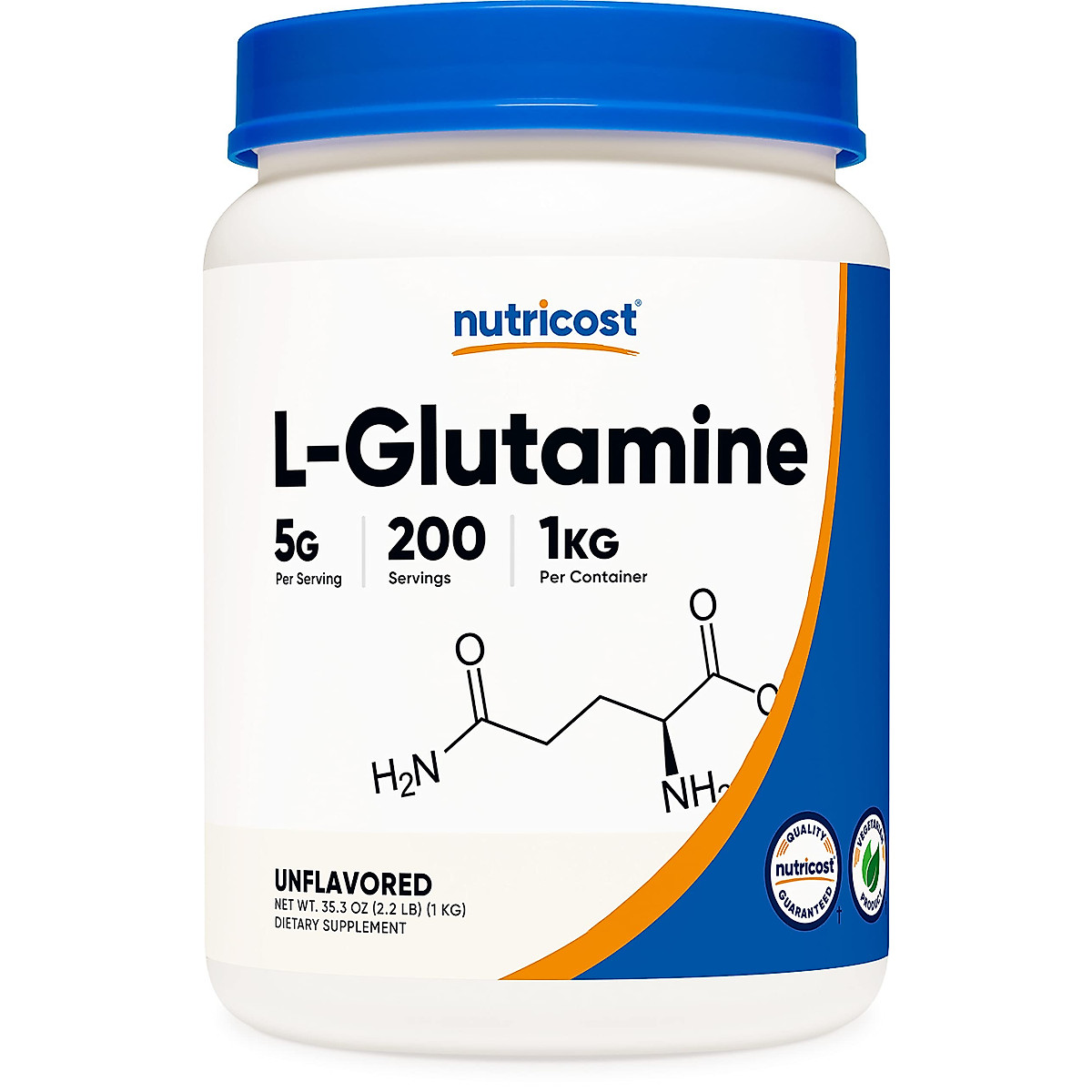 Nutricost L-Glutamine Powder 1 KG - Unflavored, Non-GMO, Gluten Free