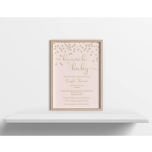 The Invite Lady Baby Shower Brunch Invites For Girl Personalized Invitations With Envelopes (12 count)