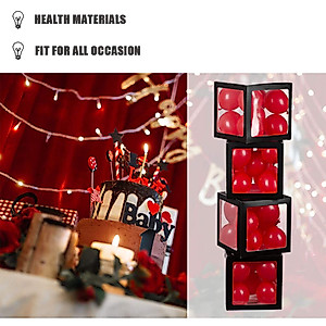 Aimto Clear Balloon Boxes for Party Decorations - Black - 4pcs