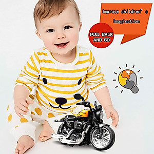 YA LE MING Mini Motorcycle Toy,with Light and Music Toys Motorcycle Model,Gift Toys for 3-9 Year Old Boys,Toy Motorcycles for Boys (Black)
