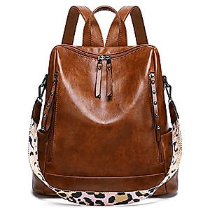 sqlp Leather Backpack Purse for Women Small Size Ladies Fashion Everyday Travel Shoulder Bags Student Bag Brown