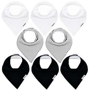 TheAZBaby Baby Bandana Drool Bibs 8 Pack Baby Bibs for Boys, Girls, Unisex Basic Colors
