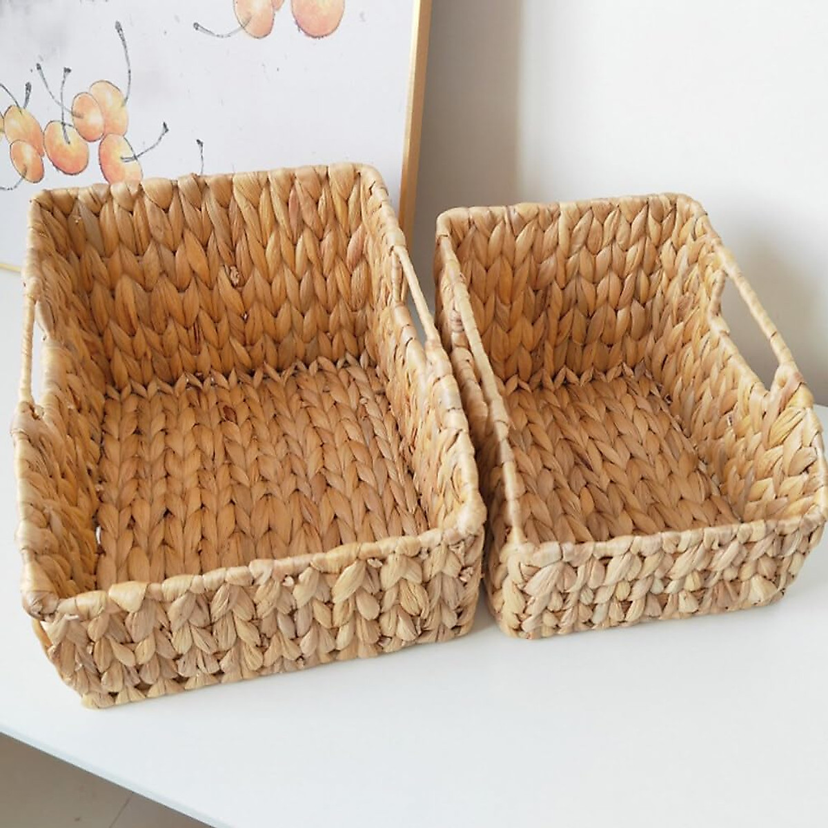 ibasenice Magazine small cabinet magazine storage holder multipurpose wicker table basket bread basket decorative storage basket bread container basket home field Toy finishing basket