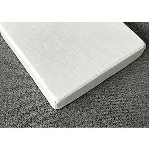 Kiyeocca Custom Bench Cushion Cover, Window Seat Cushion Cover Indoor, Custom Size Bench Seat Cushion Cover, Storage Bench Padding Cover, White Cover for Bench Cushion