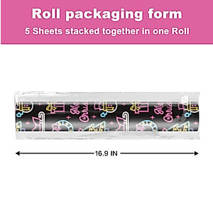EWES Christmas Wrapping Paper Set 5 Rolls sheets 17x40 Inch Thick Black Pink For Gift Wrap Bundle Plaid Santa Claus Tree Funny Cute Kids Girls Boys Fun