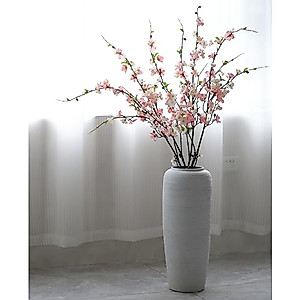 florisso Artificial Cherry Blossom Flowers Branches Decor for Vase Pink 4 PCS Fake Faux Plum Blossoms Stems Vines for Home Room Indoor Office Wedding Garden Decoration