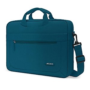 MOSISO Laptop Shoulder Messenger Bag Compatible with MacBook Air/Pro,13-13.3 inch Notebook,Compatible with MacBook Pro 14 inch M3 M2 M1 Pro Max 2023-2021 with Adjustable Depth at Bottom, Deep Teal