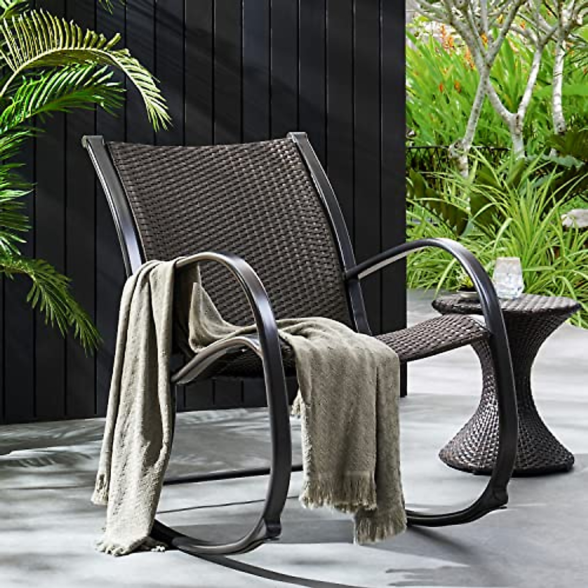 Christopher Knight Home Gracie'S KD Rocking Chair, Dark Brown Ridged