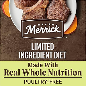 Merrick Limited Ingredient Diet Grain Free Dry Dog Food, Premium and Healthy Kibble with Lamb and Sweet Potato - 4.0 lb. Bag