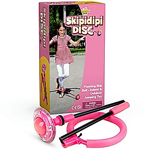 IPIDIPI TOYS Skip It Ankle Toy Pink Flashing Retro Skipit Toy Hopper Ball - Jump Rope Improve Coordination, Get Exercise The Fun Way - Best Retro Birthday Gift for Kids 5, 6, 7, 8, 9, 10, 11
