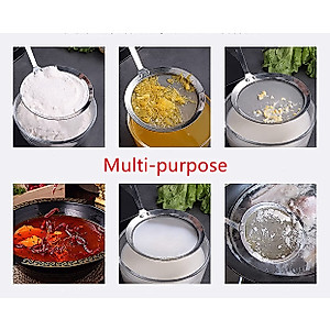 Skimmer Spoon, Stainless Steel Spider Strainer Skimmer Spoon Grease Fine Mesh Strainer Skimmer Spoons for Cooking Frying Skimming Grease, Foam and Gravy
