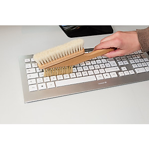 Redecker Natural Goat Hair Bristle Computer Brush, Non-Scratch and Anti-Static for Electronics, Oiled Beechwood Handle, 10-1/3-Inches Long, Made in Germany