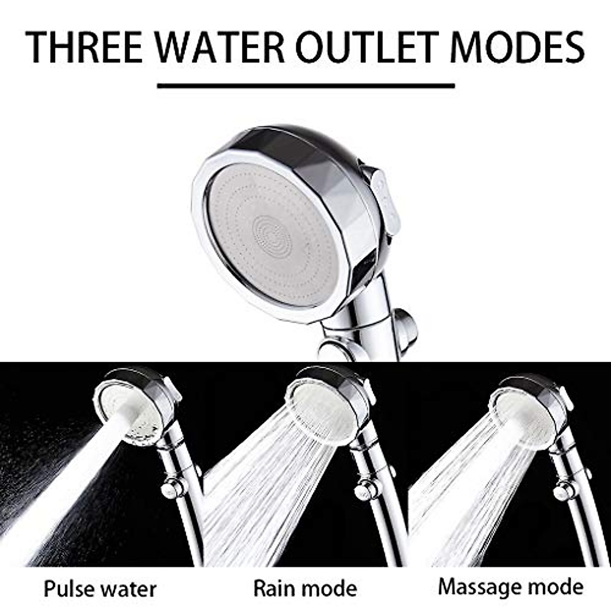 BIENKA Universal Shower Head High Pressure Rain Bath Showers Adjustable Water Saving Showerhead for Home Hotel Bathroom Sprayer