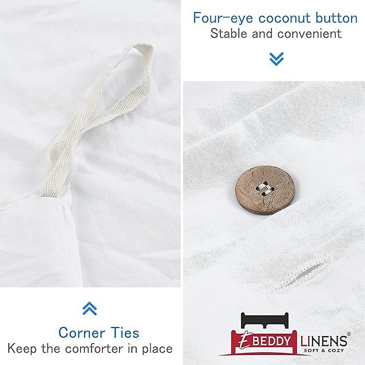 eBeddy Linens Luxury Taupe Duvet Cover Set King XL 116x98 Size 800 TC Certified Egyptian Cotton Luxury Soft & Breathable Comforter Cover and 2 Pillow Sham with Button Closure & Corner Ties