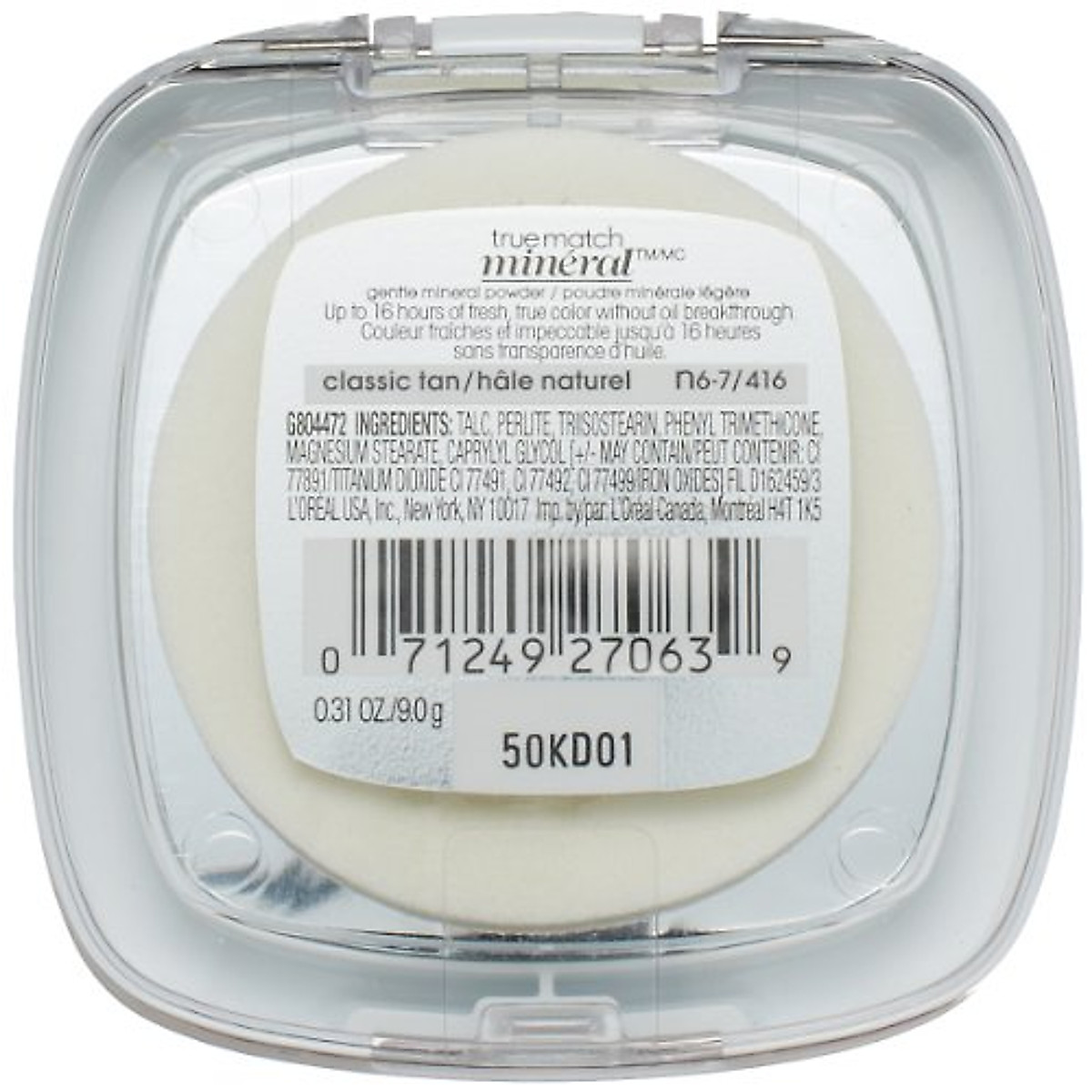 L'Oreal Paris True Match Mineral Pressed Powder, Classic Tan, 0.31 Ounce