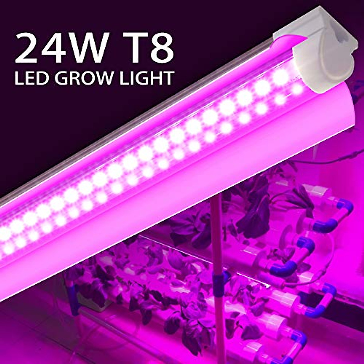 (8-Pack) LED Grow Light, T8 Grow Lights 2FT, 192W(8×24W) High Intensity Full Spectrum Indoor Grow Lights with High PPFD Value, Grow Lights for Indoor Plants, Seed Starting, Succulent, Vegetables