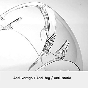 2 Pack Upgraded Anti-Fog Plastic Full Face Covering,Transparent Face Guard with Anti-Slip Nose Pad,Breathable Dust-Proof Nose Face Mouth Shield Protective for Unisex Adults Outdoor Activities