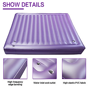 NA Square Waterbed Mattress - Water and Air Dual Purpose Waterbed Insert Mattress High Capacity Water Bed Full Size (Full，54×75x7.9inch, 95% Small Wave)