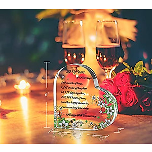 SigMntun Best 30th Anniversary Wedding Gifts for Couple, Parents - Anniversary Decorations and Marriage Gifts for Precious Moments, Card Included - A+ Class Clarity Crystal Heart
