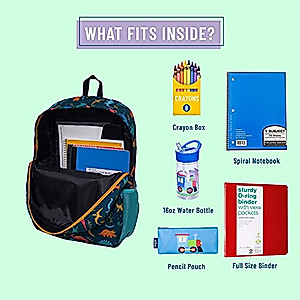 Wildkin 16 Inch Backpack Bundle with 2 Compartment Lunch Bag (Jurassic Dinosaurs)