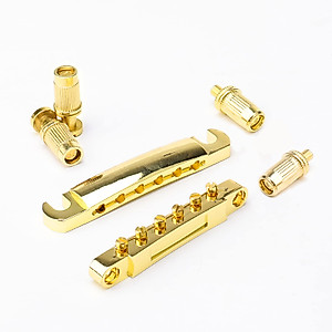 Set of Gold Tune-O-Matic Guitar Bridge Tailpiece for LP Electric Guitar Replacement Parts