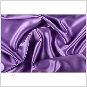 Solid Satin Fabric by The Yard, Silky & Shiny Sewing Fabric for Satin Scarf, Dresses, Garments, DIY Wedding Decor, Home Decor, Seamless Material (Lavender, 2 Yard)