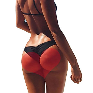 Women Sexy Lady Brazilian V-Style Ruched Ruffle Cheeky Bikini Bottom Thong Hot Summer Beachwear Black