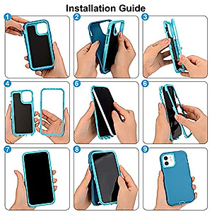 CAFEWICH Compatible with iPhone 12 Case/iPhone 12 Pro Case 6.1-Inch (2020), Heavy Duty Defender 3-Layer Rugged Shockproof Drop Protective Cover Phone Cases for iPhone 12/12Pro,Black