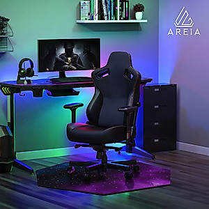 AREIA Computer Chair Mat (47” x 47”), Noise Cancelling Gaming Chair Mat – Anti-Slip Gaming Floor Mat – Scratch Resistant Mat for Office Chair – Octagon Computer Chair Mat for Hardwood Floor