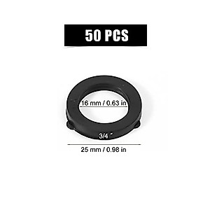 SAVITA 50pcs Garden Hose Washers, Rubber Washers Seals Ring Garden Hose o Ring Fit All Standard 3/4inch Garden Hose Fittings (Black)