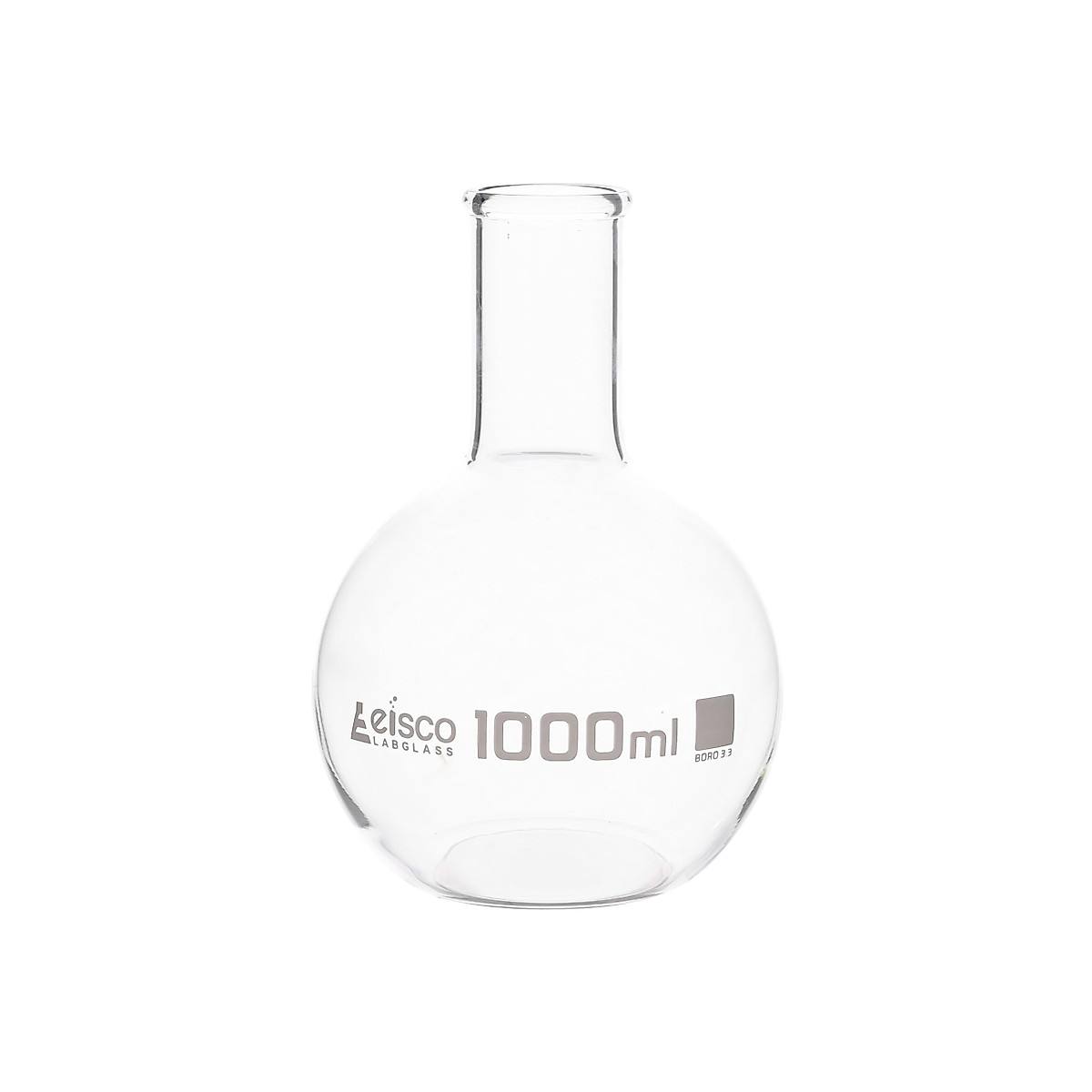 EISCO Boiling Flask, 1000ml - Borosilicate Glass - Flat Bottom, Narrow Neck