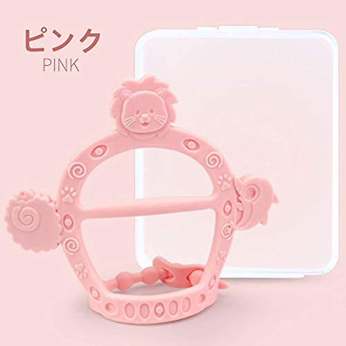 ANGELBB Teething Wristband 3-12 Months,Stimulating Teeths Toys for Infant,Avoid Scratching,Adjustable,Never Drop from Hand (Pink)