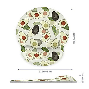 SEPTYK Green Avocados Pattern Ergonomic Mouse Pad with Wrist Support Rest Gel Non-Slip Rubber Base Mousepad for Computer Laptop Home Office Gaming Pain Relief