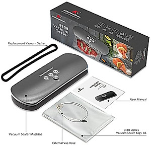 KitchenBoss Food Vacuum Sealer Machine: Vacuum Sealing System for Foods, Automatic Kitchen Vac Sealer Machines, Dry and Moist Food Storage Preservation